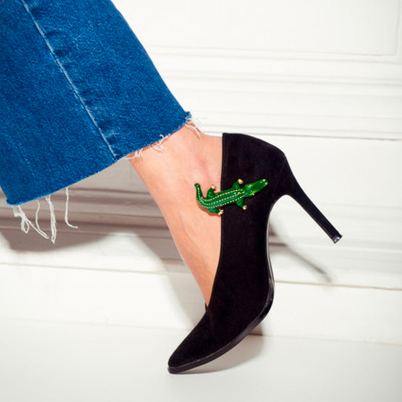 IL COCCO Green bijou clip crocodile vert – Clap Paris